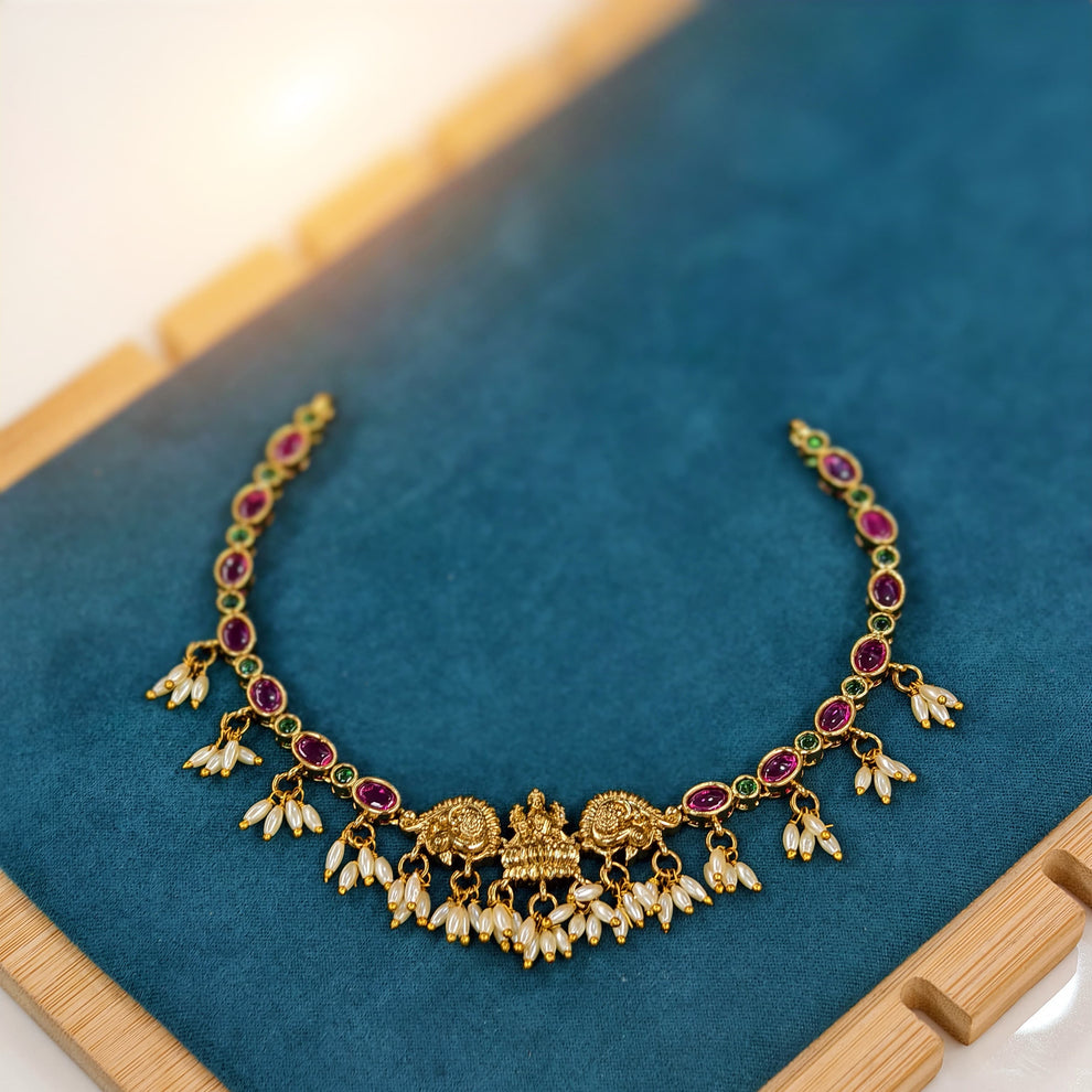 kempu neck set – RamyaNagendra Imitations
